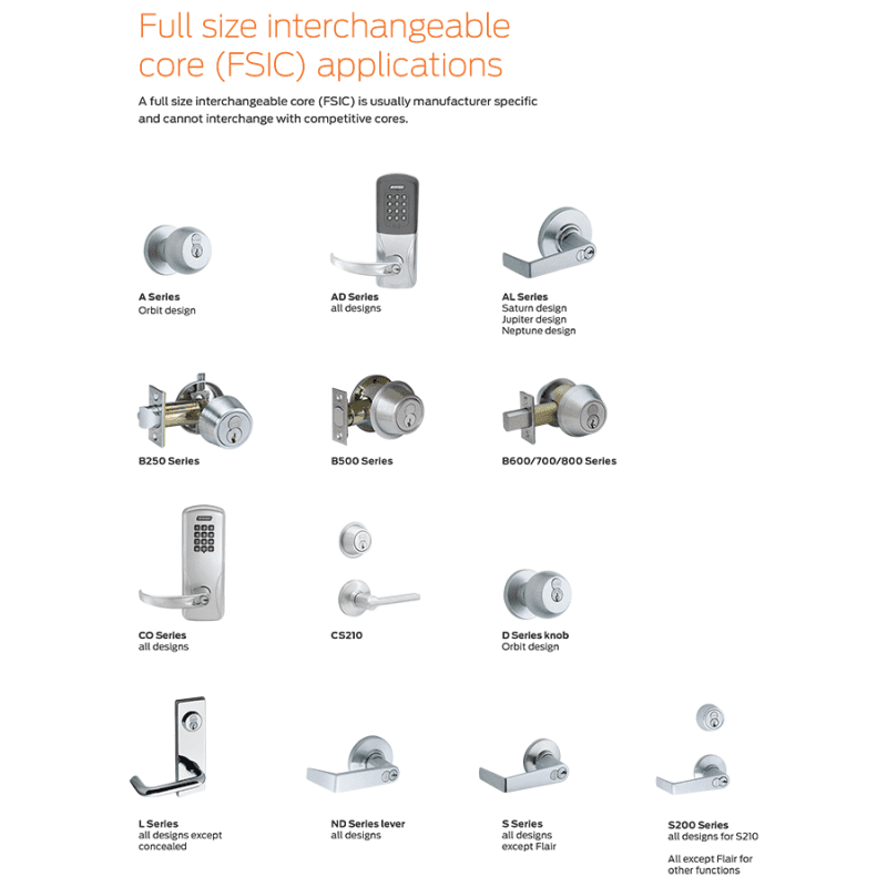 Schlage 23-030 FSIC Full Size Interchangeable (Removable) Core