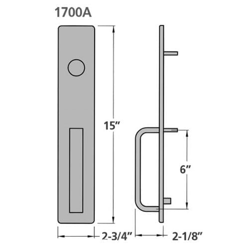 Best Precision 1703A Night Latch Pull Trim for Apex Exit Devices